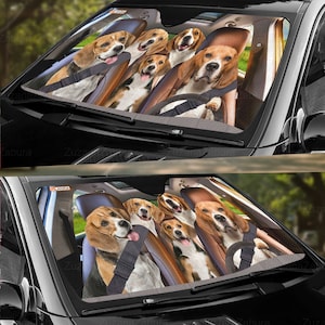 Beagle Family Car Sun Shade, Beagle Auto Sunshade, Beagle Lovers ...
