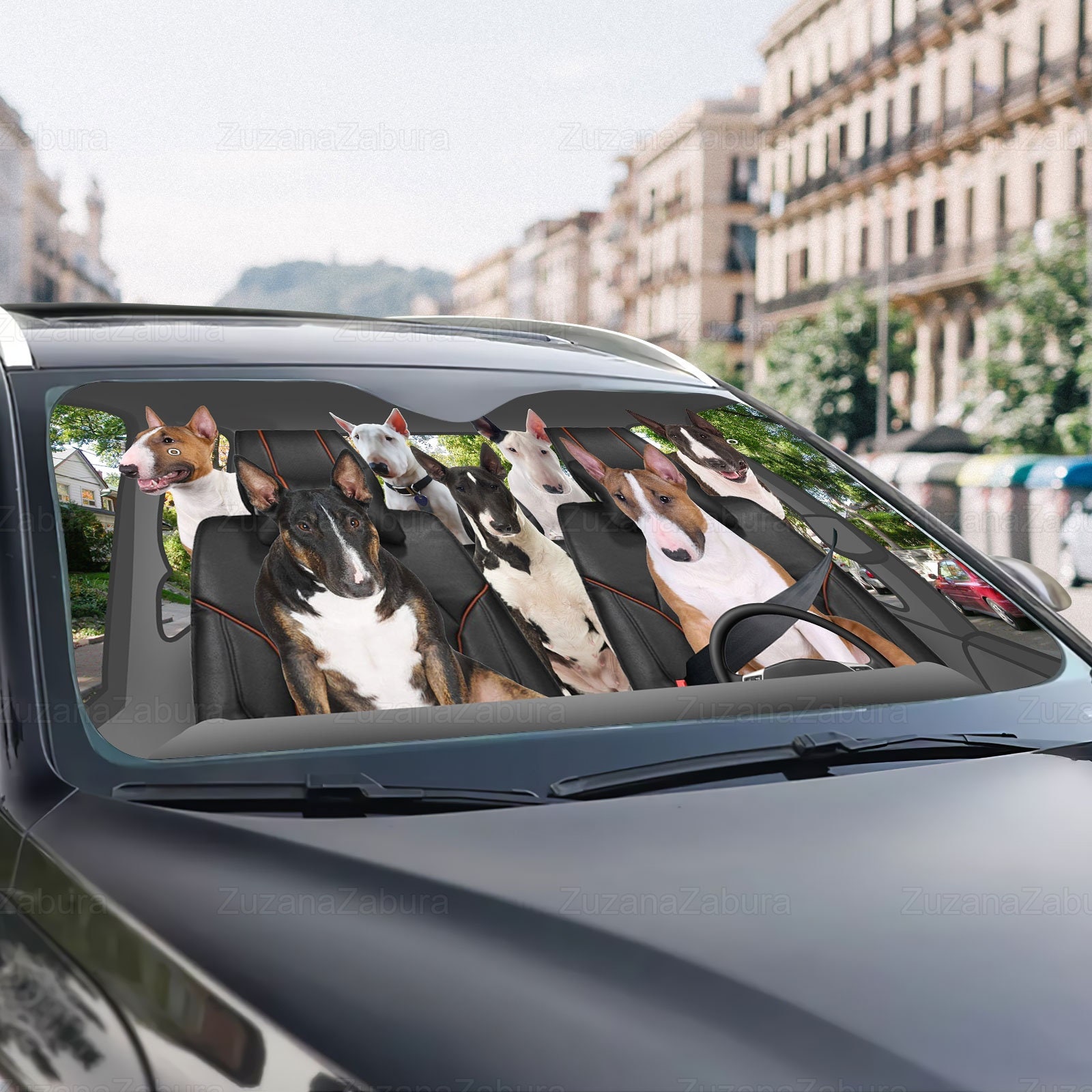 Bull Terrier Car Sun Shade Bull Terrier Car Decor Bull - Etsy