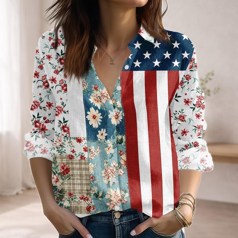 Patchwork Floral Blouse - Etsy