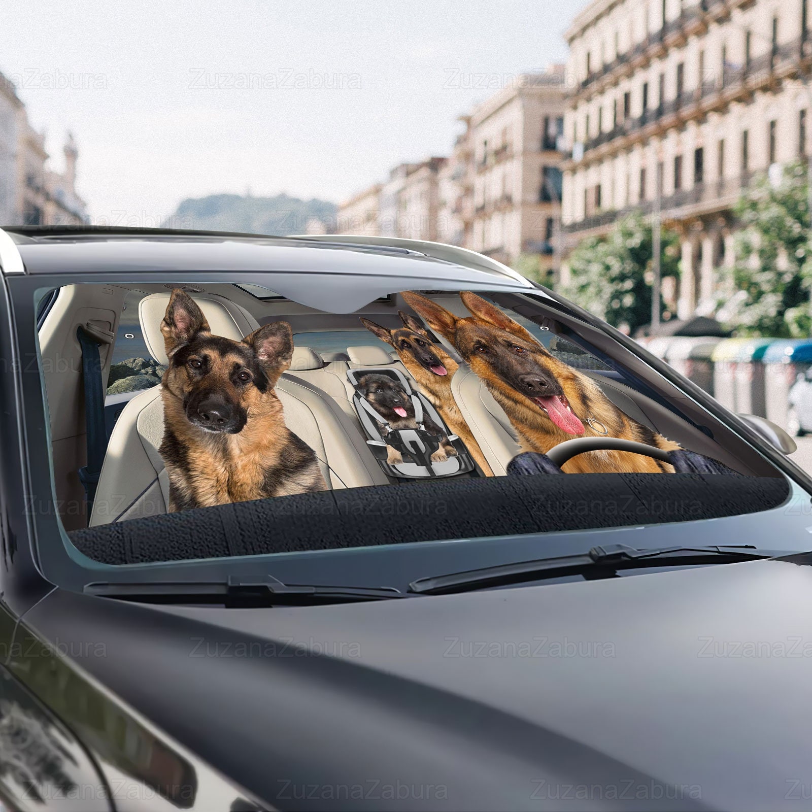 German Shepherd Car Sunshade, German Shepherd Sunshade, Dogs Family ...