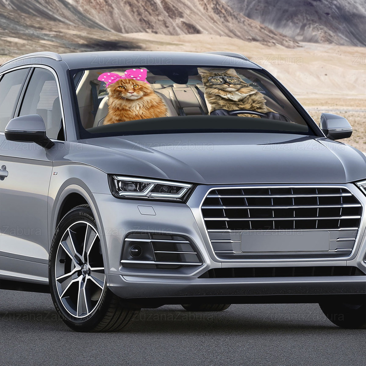 Cat Car Sun Shade, Cat Auto Sun Shade, Funny Cat Car Decor sold by ...