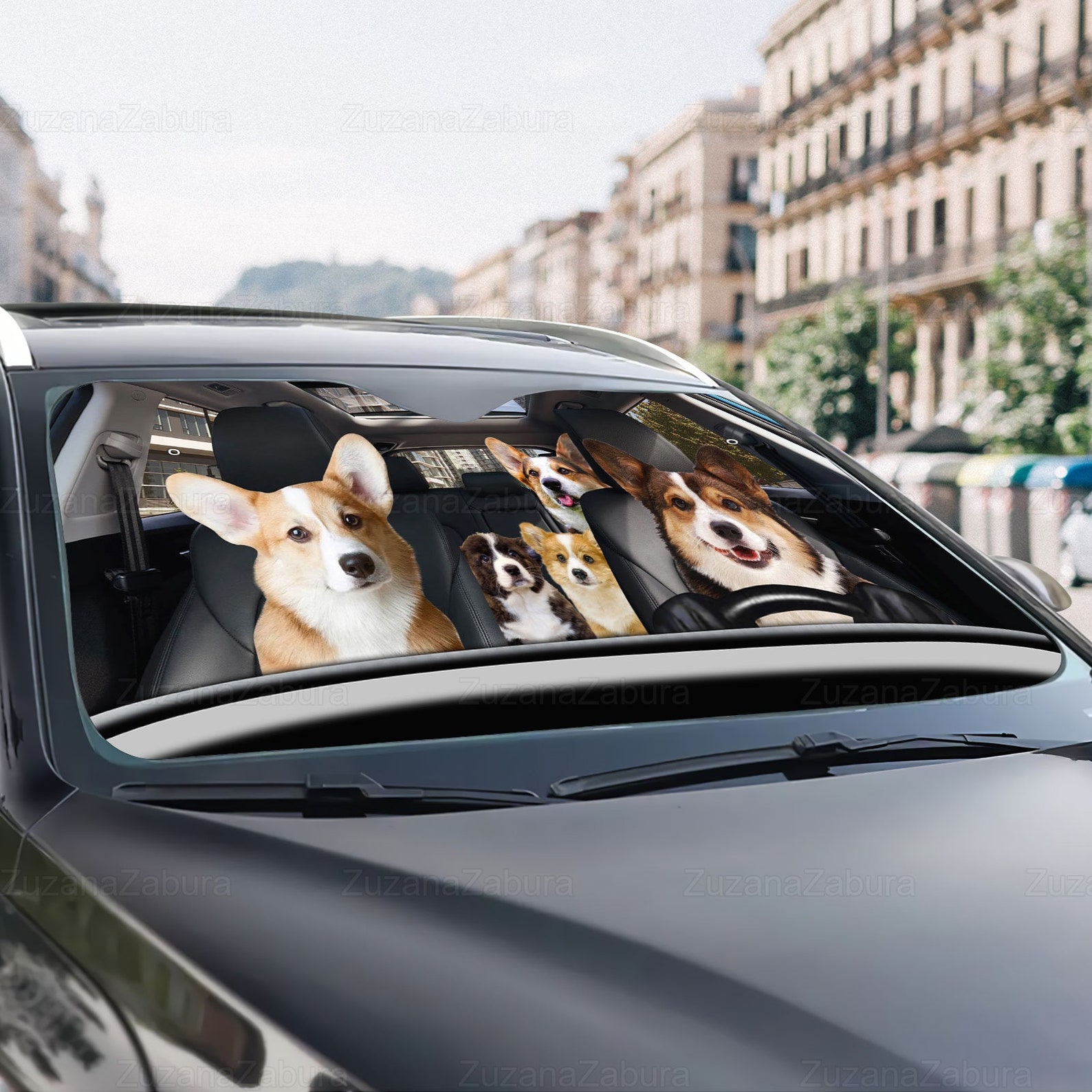 Welsh Corgi Car Sun Shade, Corgi Car Accessories, Dog Car Decoration ...