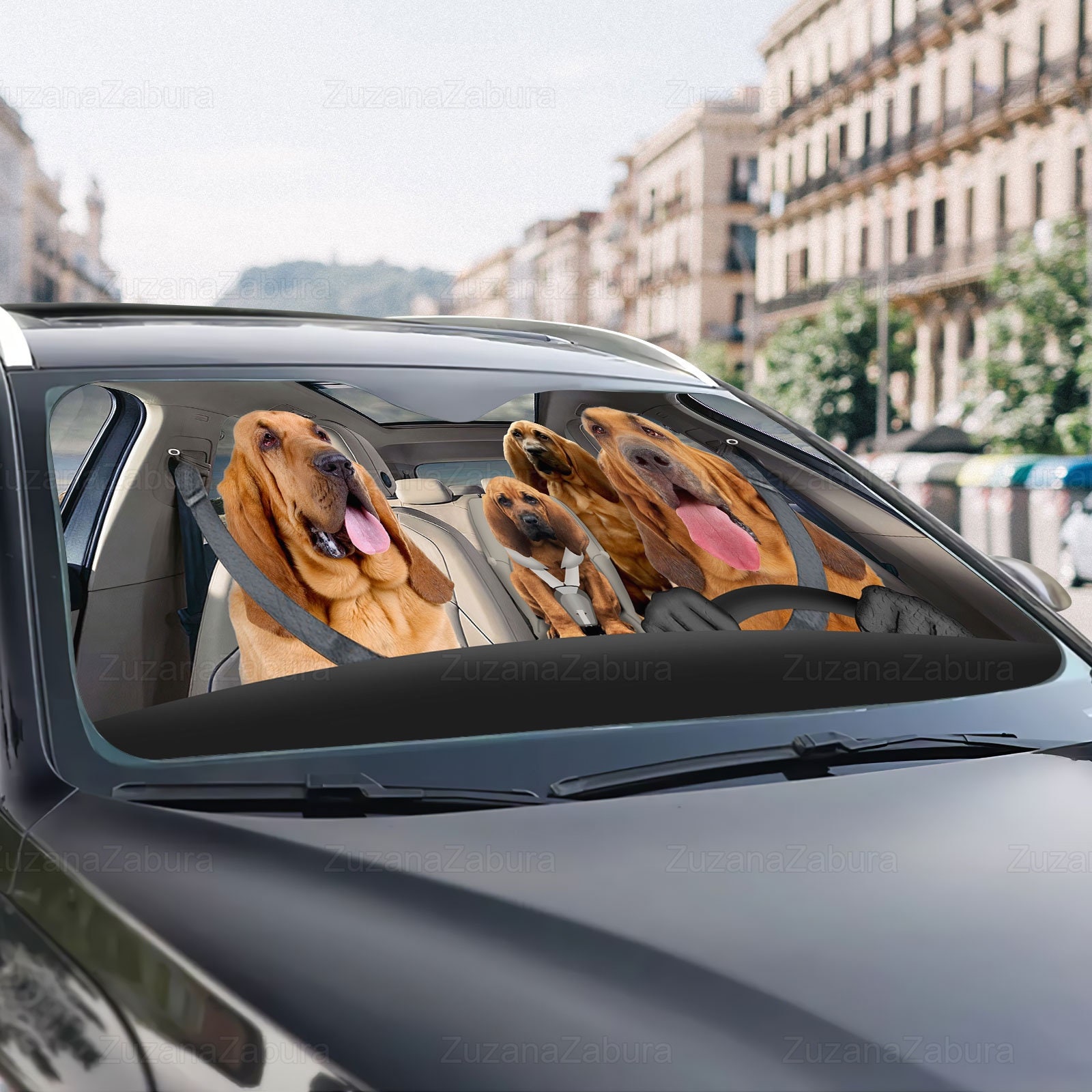 Bloodhound Car Sun Shade, Bloodhound Car Decoration, Bloodhound Sun ...