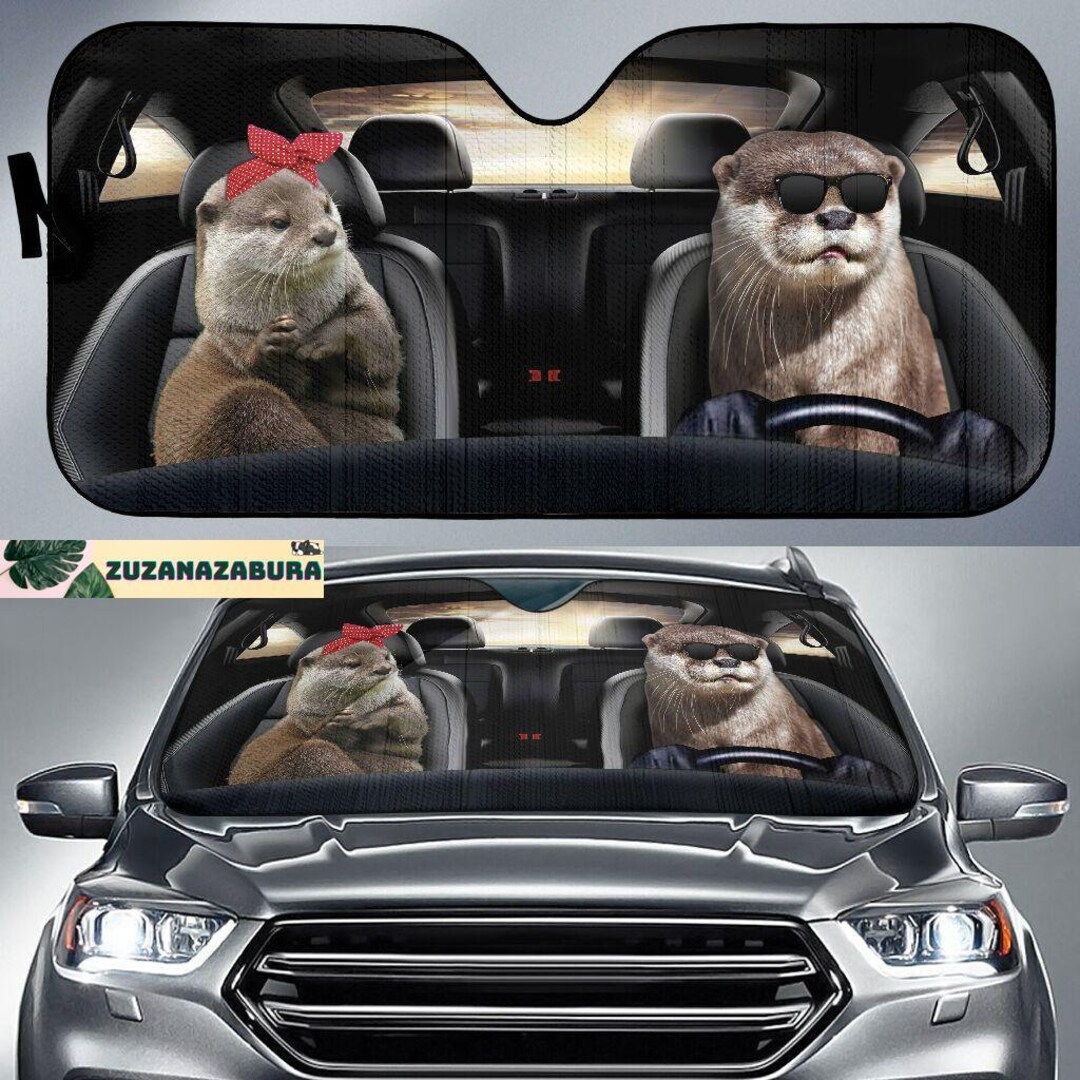 Otter Car Sunshade, Animal Car Sun Shade, Otter Car Decoration, Otter ...