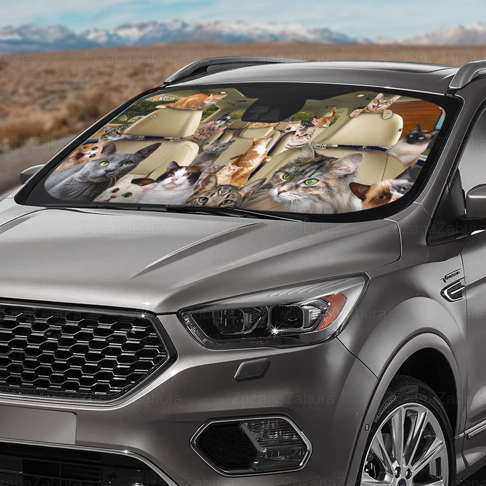 Cat Family Car Sun Shade, Cat Car Sunshade sold by Gary James | SKU ...
