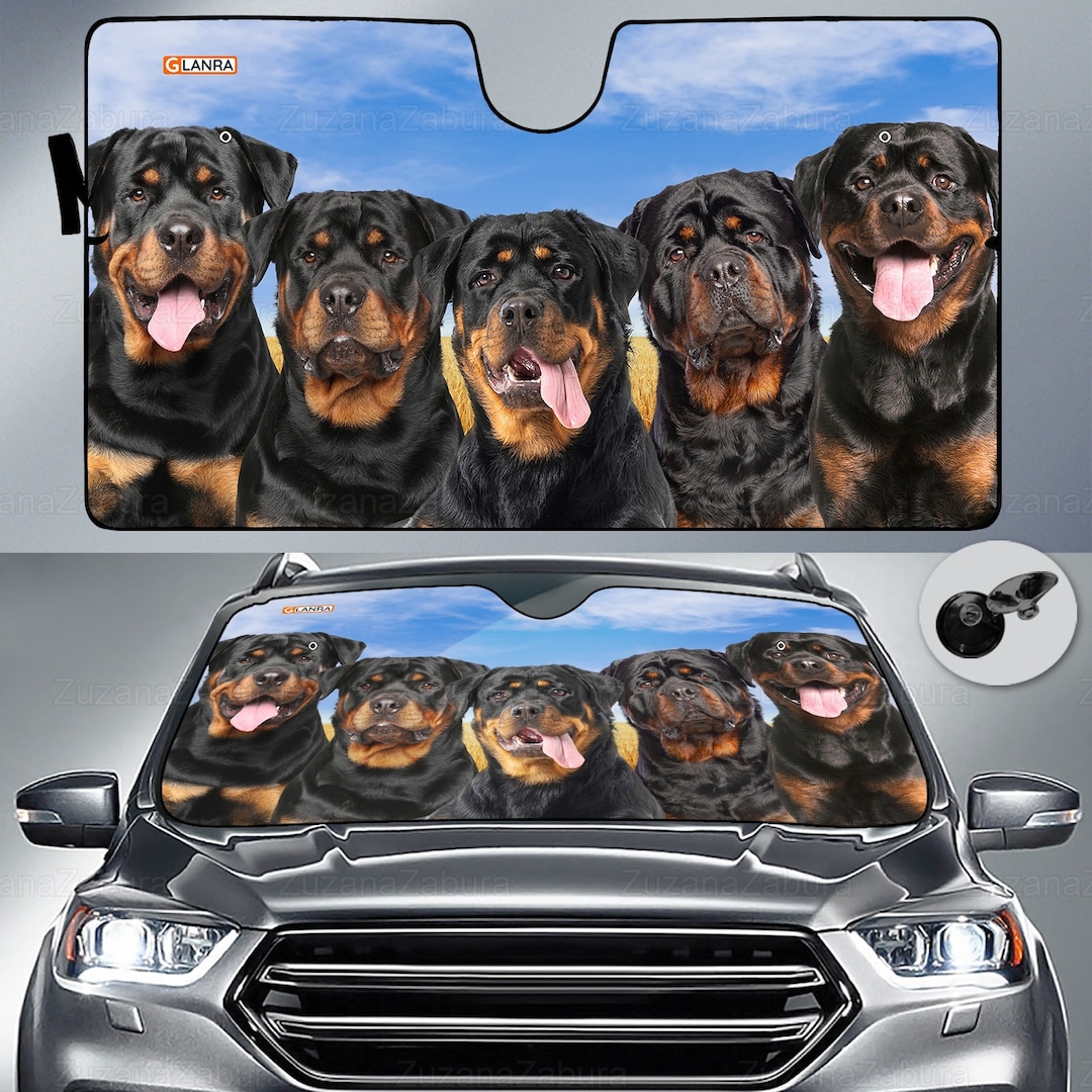 Rottweiler Car Sun Shade, Rottweiler Car Windshield, Rottweiler Car ...