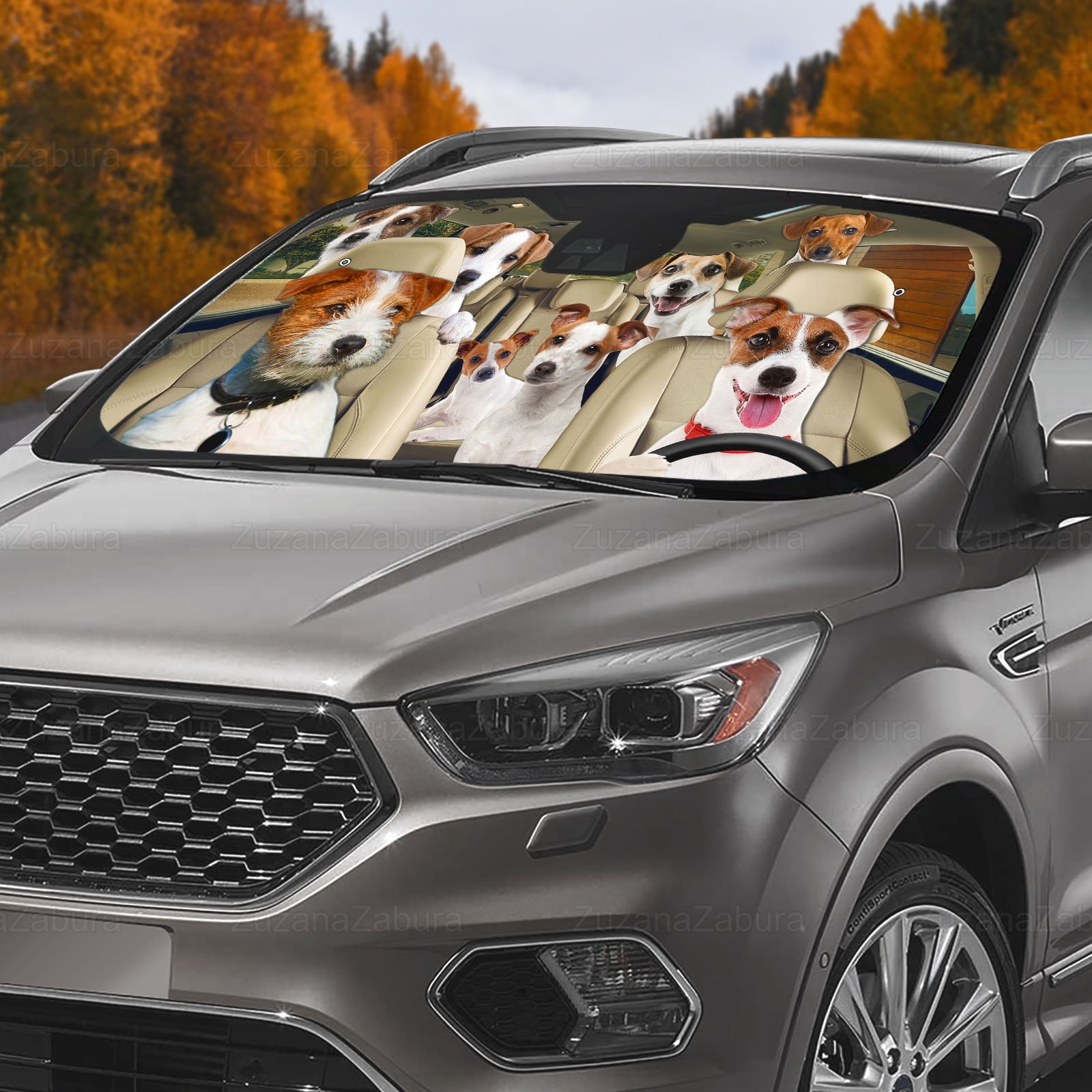 Jack Russell Terrier Car Sun Shade, Jack Russell Auto Sun Shade, Jack ...
