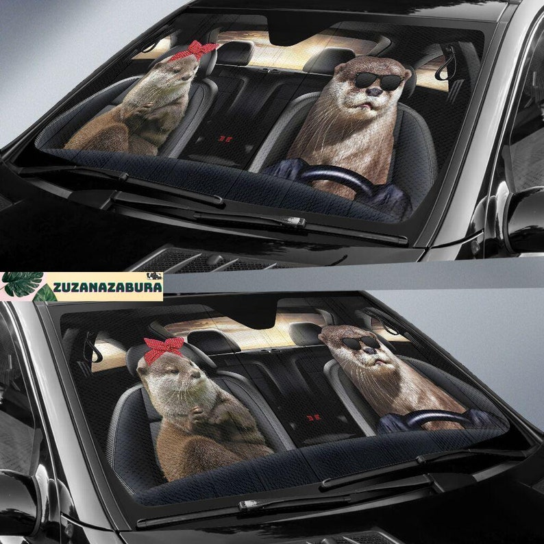 Otter Car Sunshade, Animal Car Sun Shade, Otter Car Decoration, Otter ...
