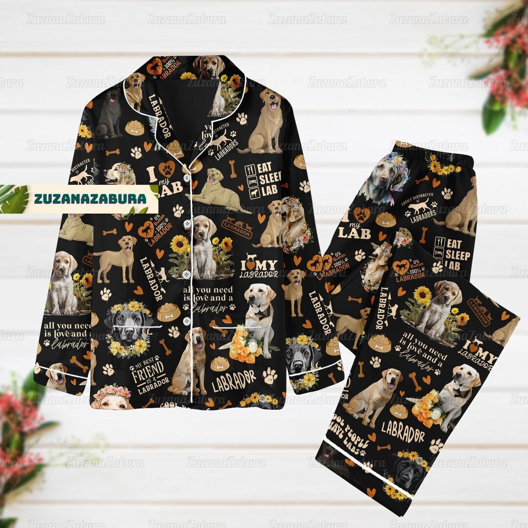 Labrador Pajamas Set, Labrador Shirt, Labrador Gift, Labrador Pajamas ...