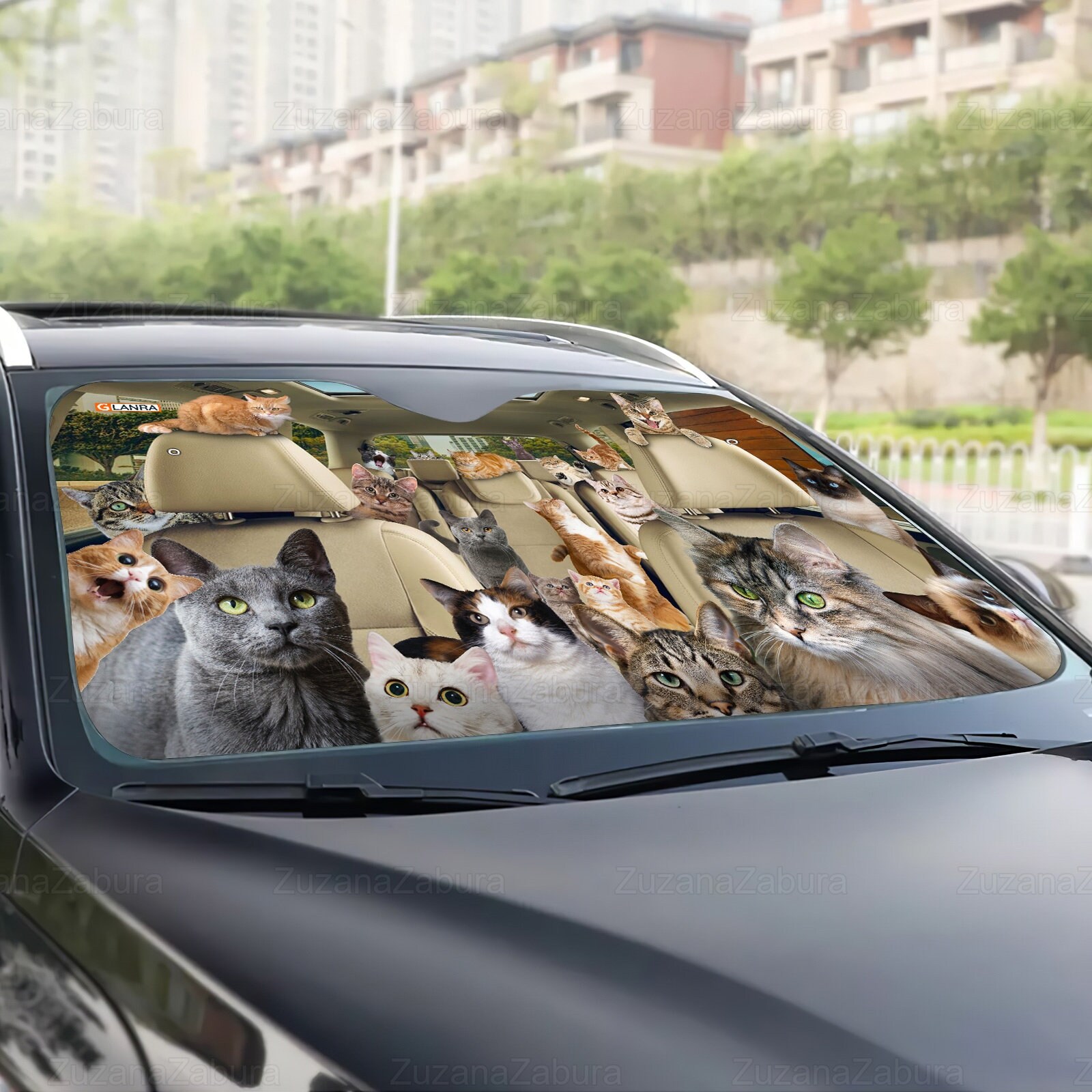 Cat Family Car Sun Shade, Cat Car Sunshade, Cat Lover Gift, Cat Car ...