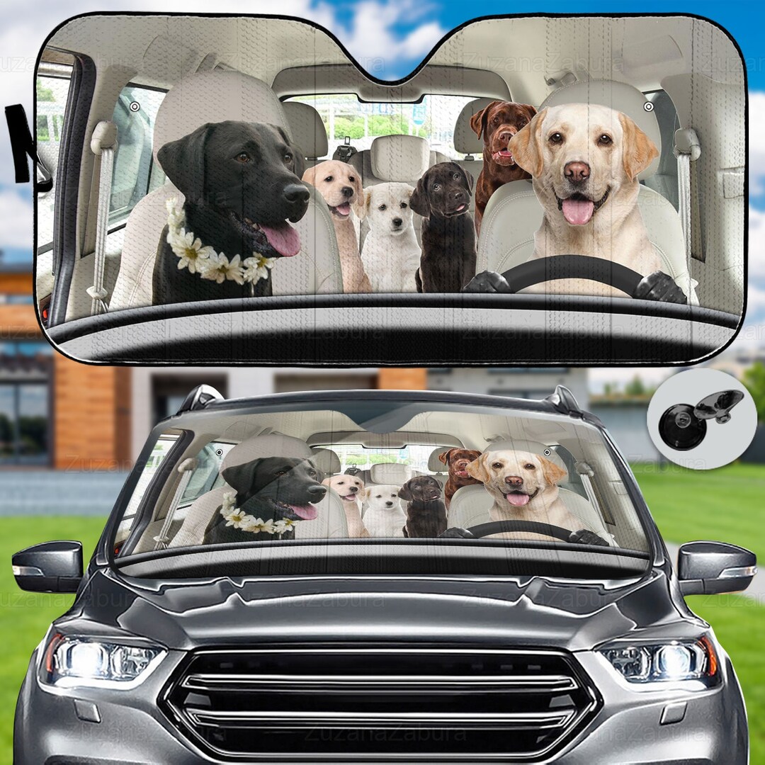 Labrador Family Car Sun Shade, Labrador Car Accessory, Labrador Lover ...