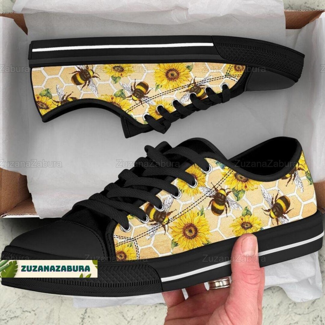 Bee Canvas Shoes, Bee Lowtop Canvas, Bee Shoes, Bee Sneakers, Casual ...