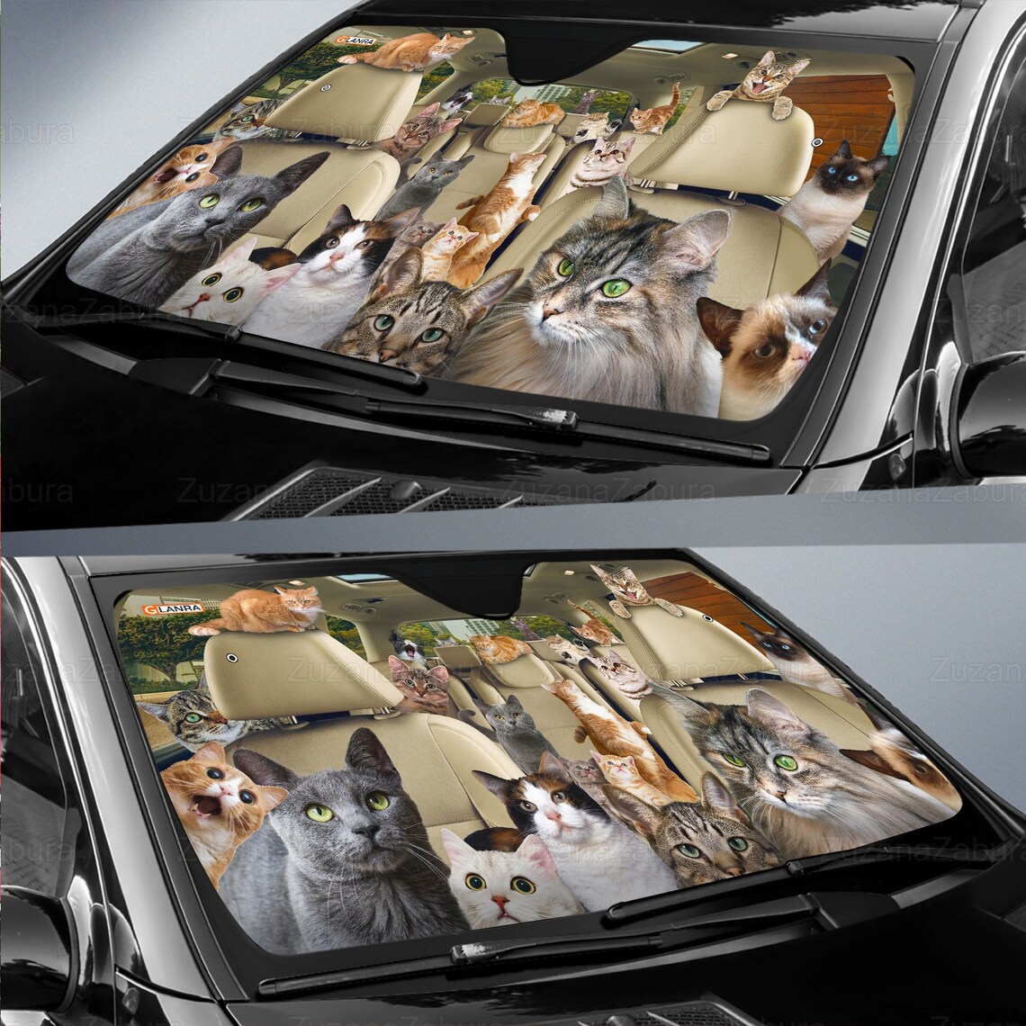 Cat Family Car Sun Shade, Cat Car Sunshade, Cat Lover Gift, Cat Car ...