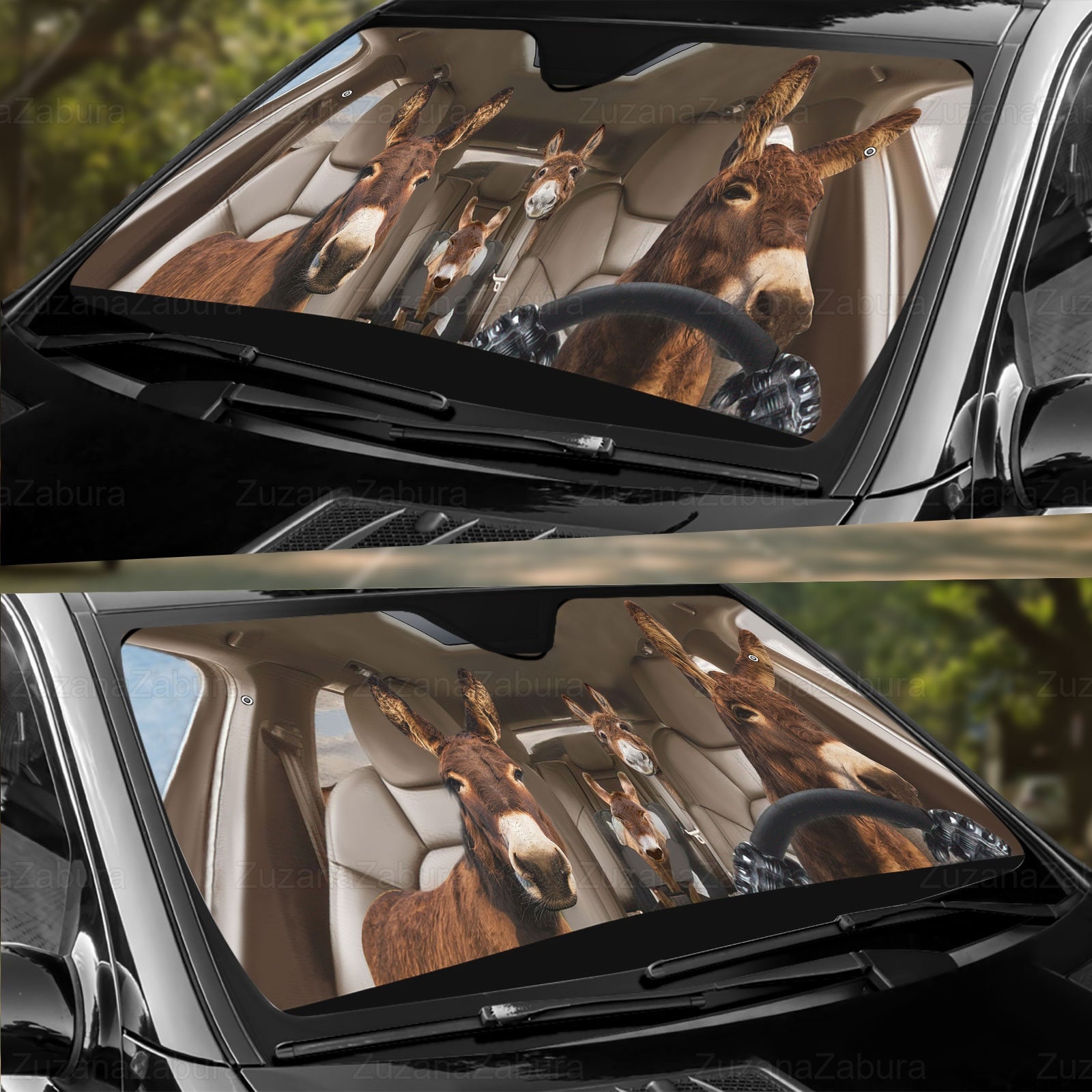 Donkey Car Sunshade, Donkey Family Sunshade, Donkey Car Shade, Donkey ...