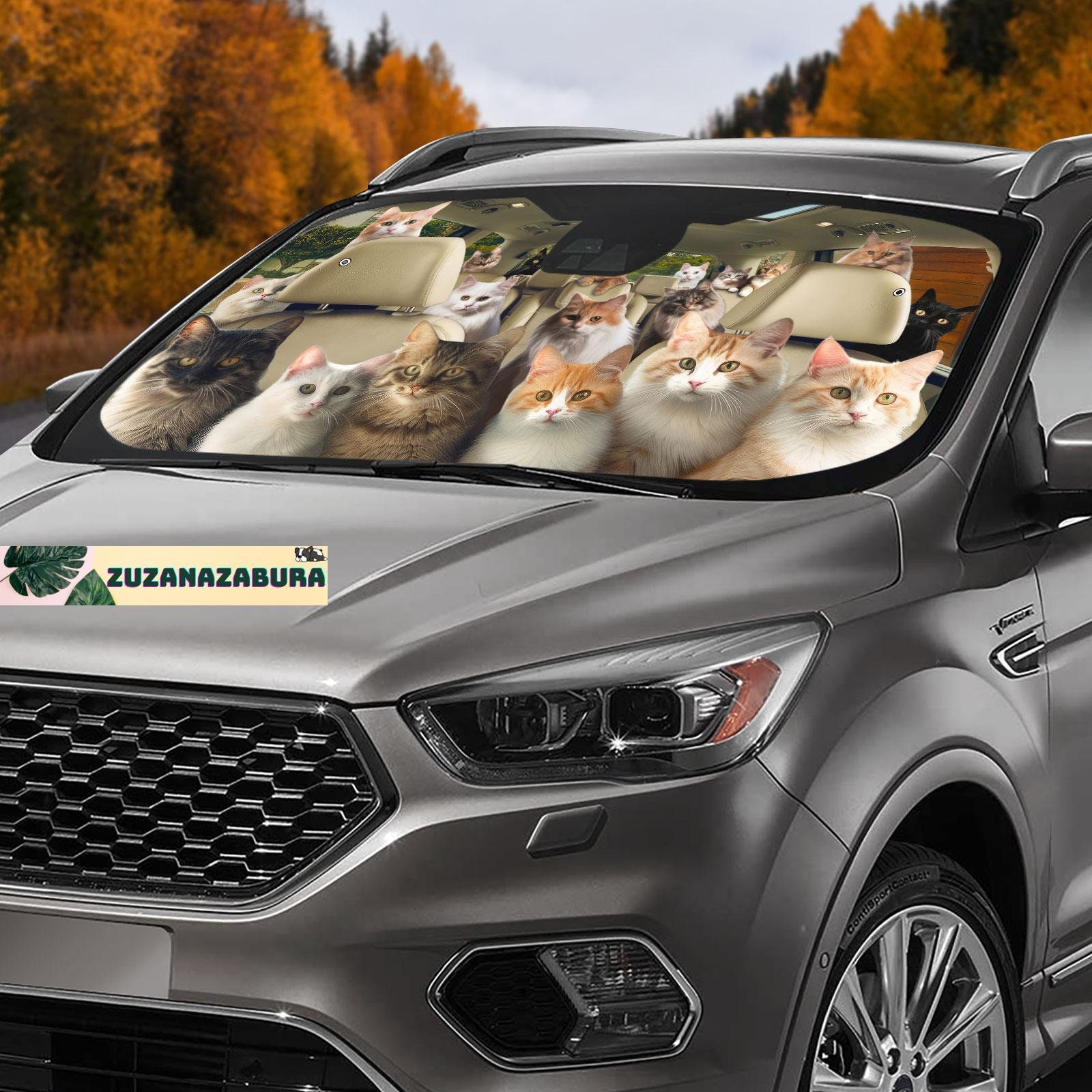 Funny Cat Car Sun Shade, Cat Car Accessories, Cat Car Decor, Cat ...