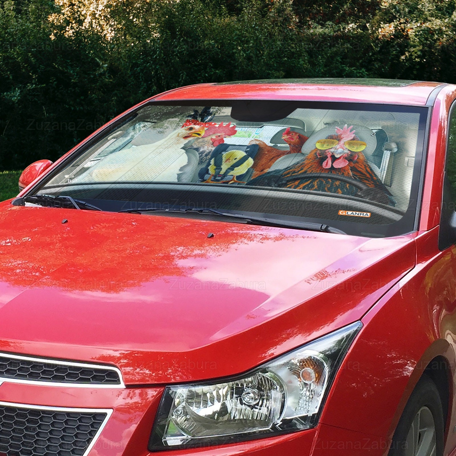 Chicken Family Car Sunshade, Chicken Car Decoration, Chicken Gift ...