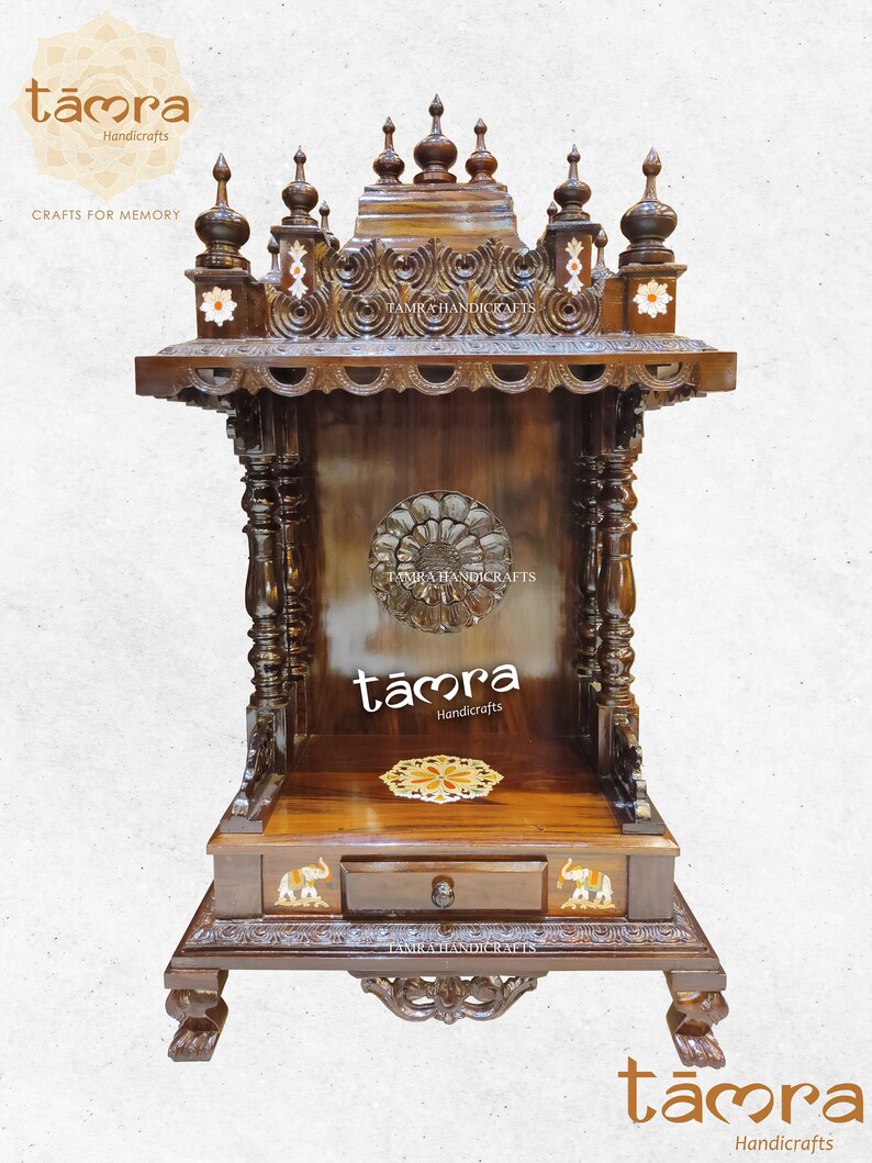Rosewood Pooja Mantap, Rosewood Pooja Mandir, Temple, Pure Handcrafted ...