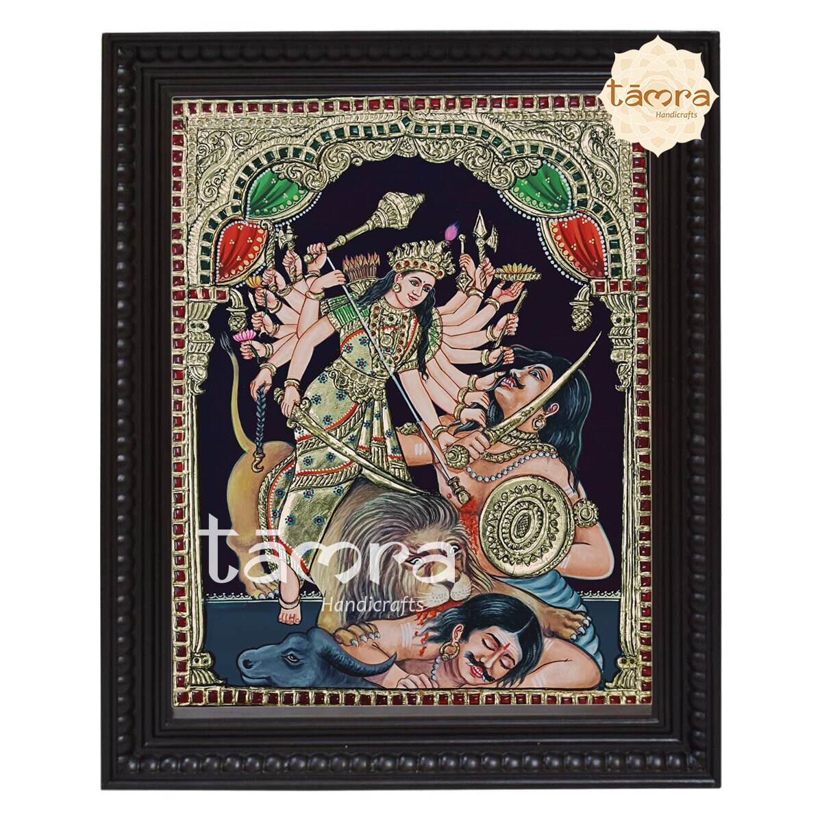 Tanjore Painting Durgamaa as Mahishasuramardini Painting - Etsy