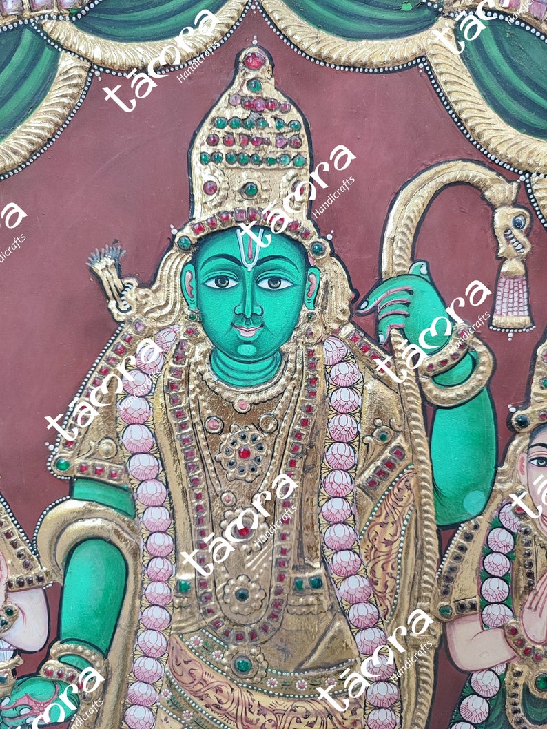 Handmade Tanjore Painting – Rama Family With 22ct Gold Foil - Etsy