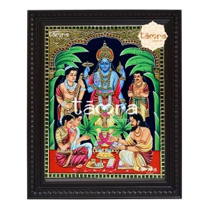 Tanjore Painting - Satya Narayanaswamy (lord Vishnu), Satyanarayana ...