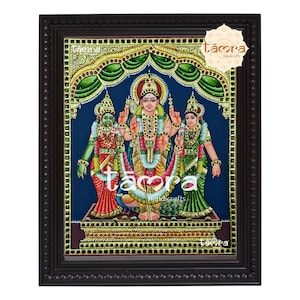 Muruganswamy Photo - Tanjore Painting - Murugan Swamy With Devasana & Valli Devi, Murugan Photo ...