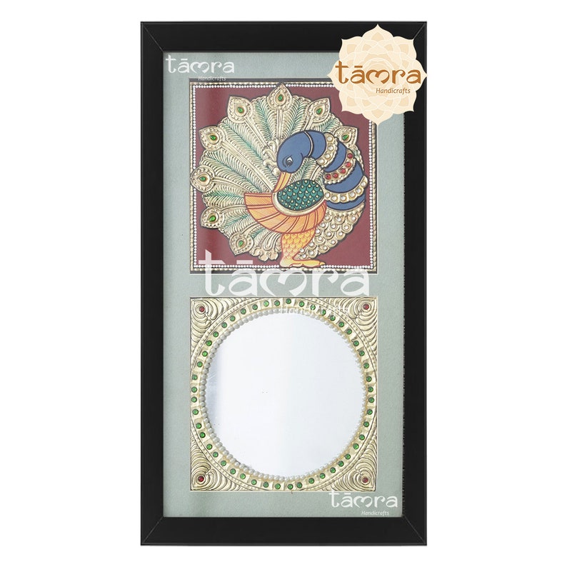 Tanjore Painting Anna Bird Painting With Mirror Annapakshi - Etsy