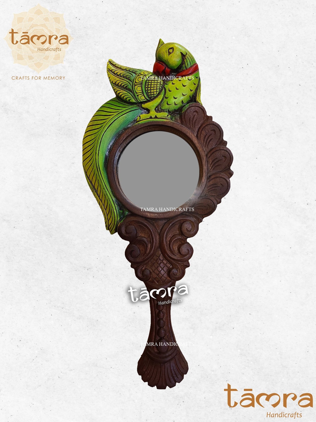 Parrot Mirror, Wall Hanging Mirror Painted, Home Decor Wall Hanging ...