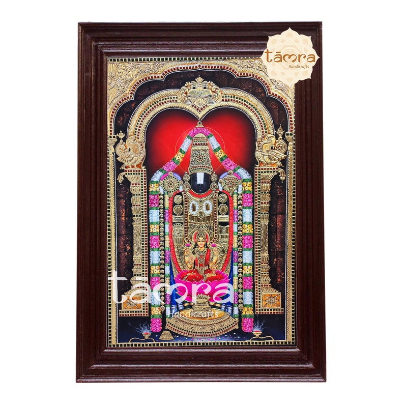 Tanjore Painting Balaji Pada Laxmi Balaji Painting Balaji - Etsy