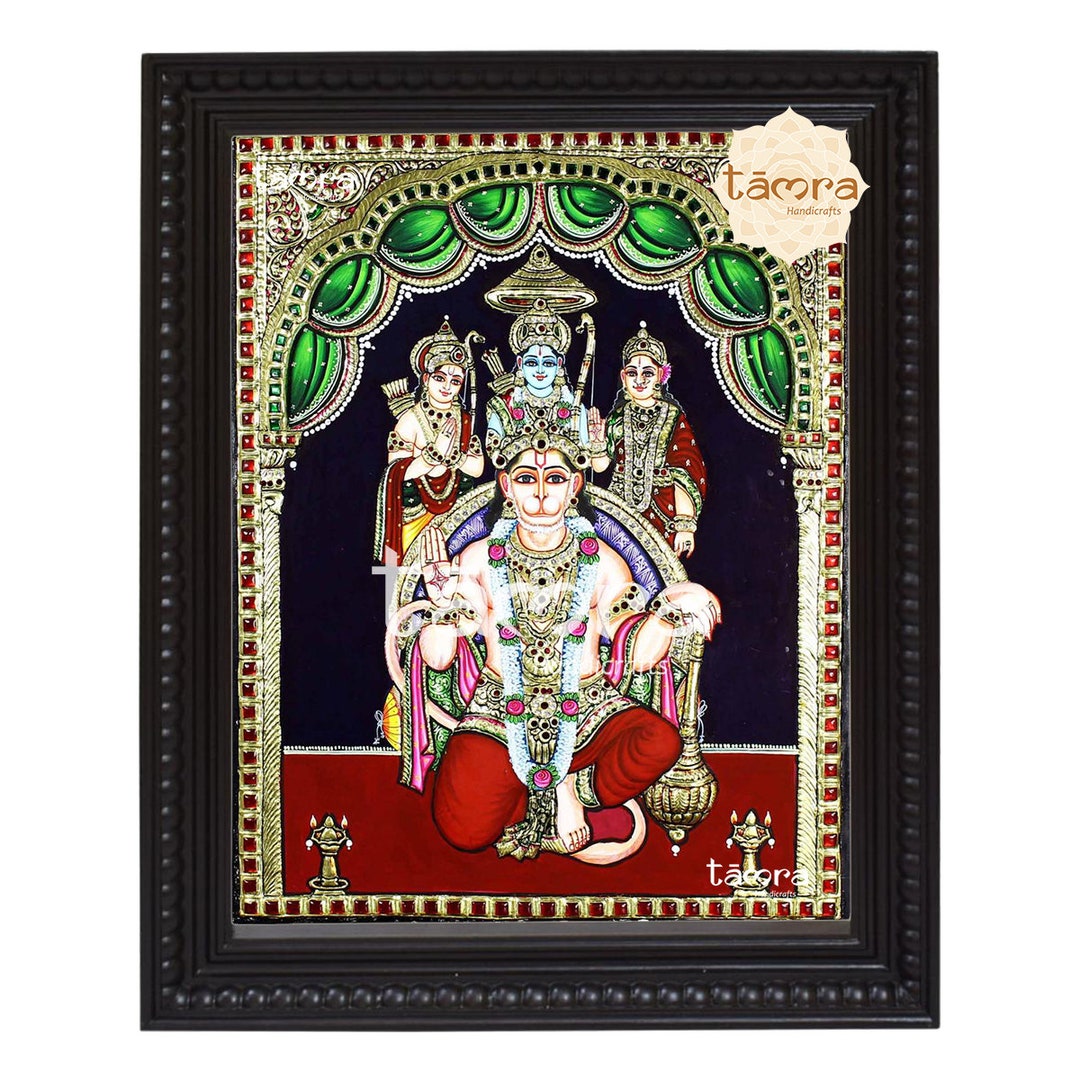 Tanjore Painting - Ram Darbar, Pure 22ct Gold Foil Thanjavur Painting ...