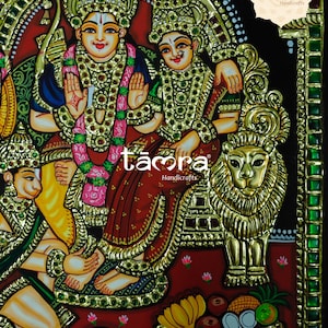 Tanjore Painting - Rama Family, Pure 22ct Gold Foil Thanjavur Painting ...