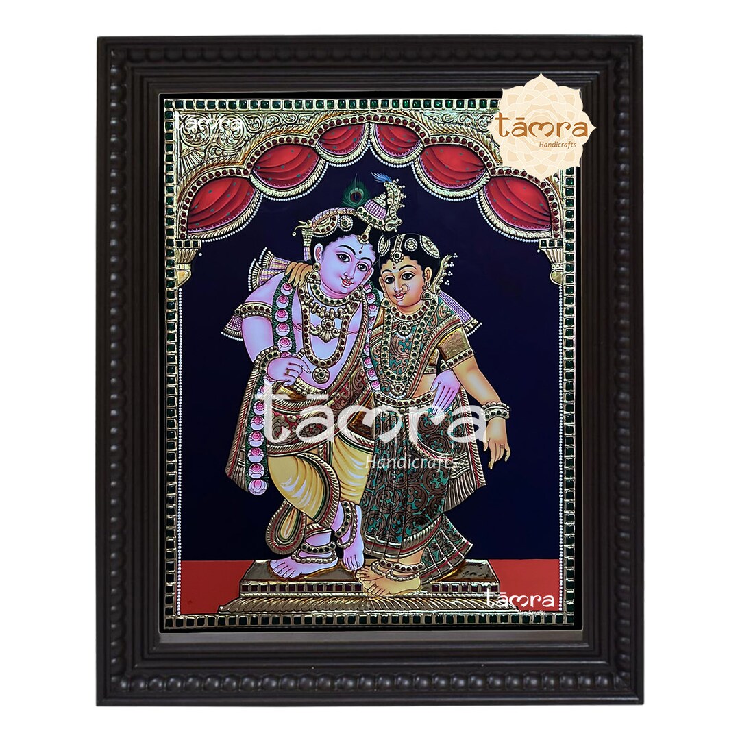 Krishna Painting, Tanjore Painting - Rukmini Krishna, Rukmini Painting ...