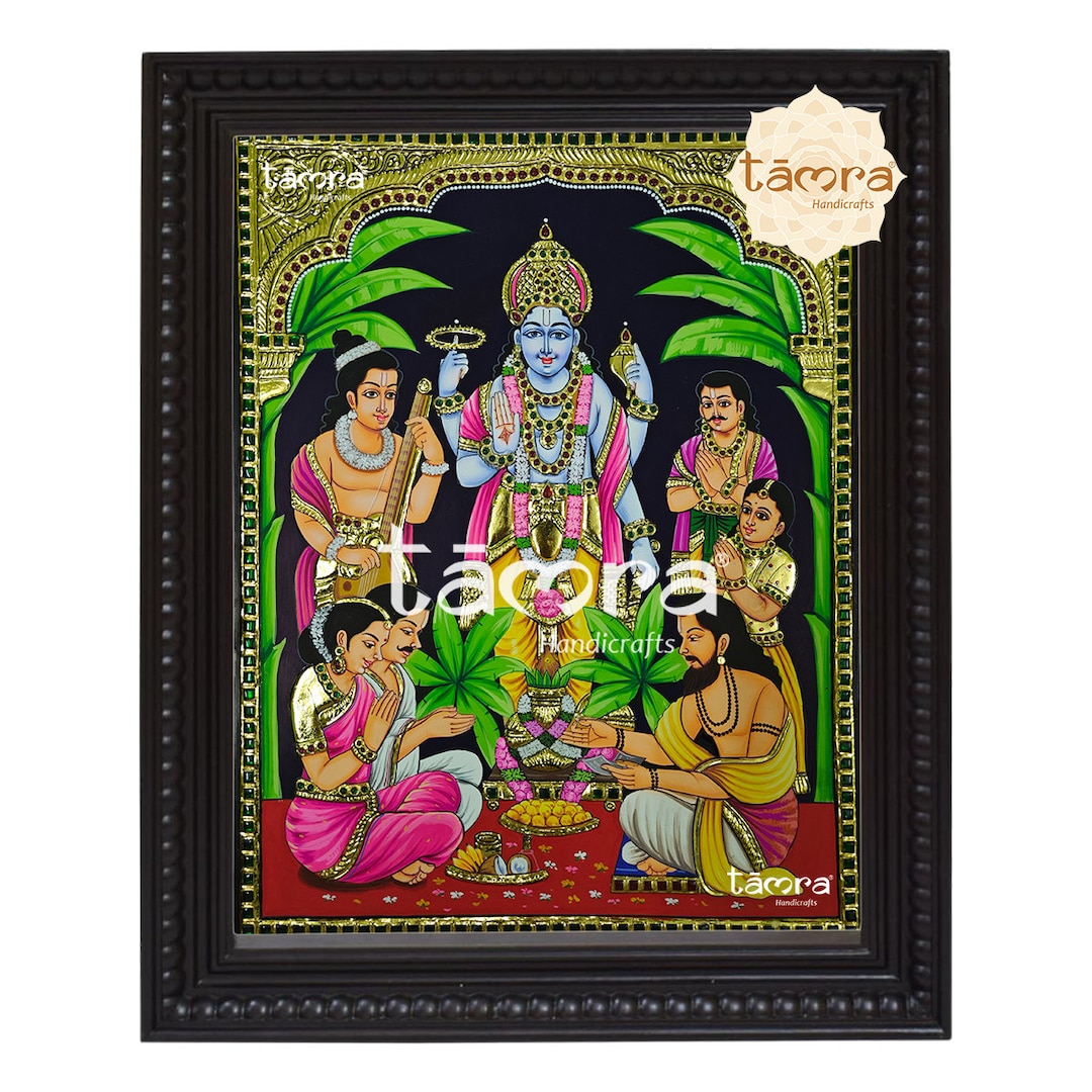 Tanjore Painting Satya Narayanaswamy, Satyanarayana Swamy Photo ...