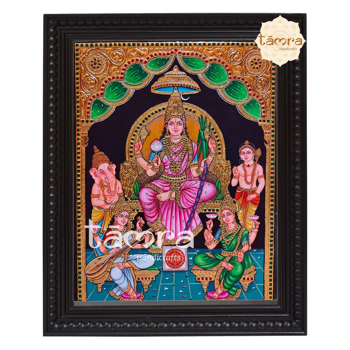 Goddess Lalitha Tanjore Painting – Pure Gold Leaf, Teakwood Frame - Etsy