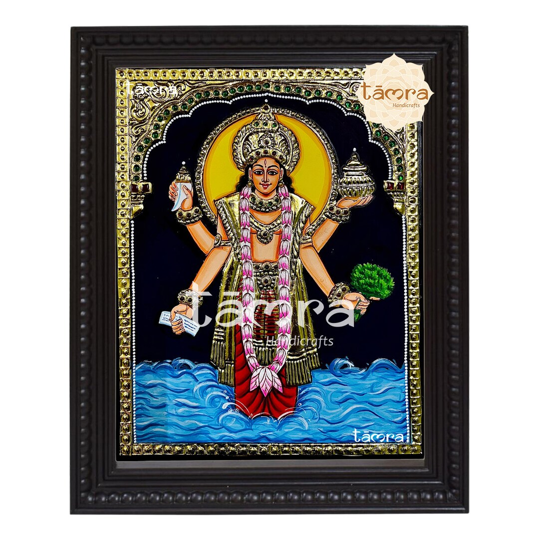 Tanjore Painting - Dhanvantari Painting, Dhanvantari Photo, Dhanvantari ...