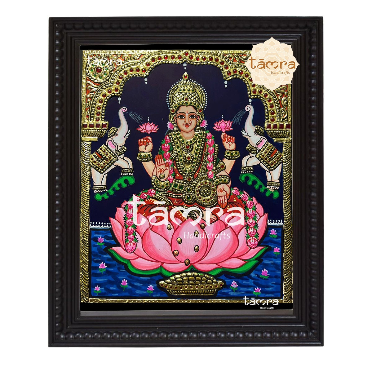 Tanjore Painting Lakshmi in Vibrant Colors Goddess Laxmi - Etsy