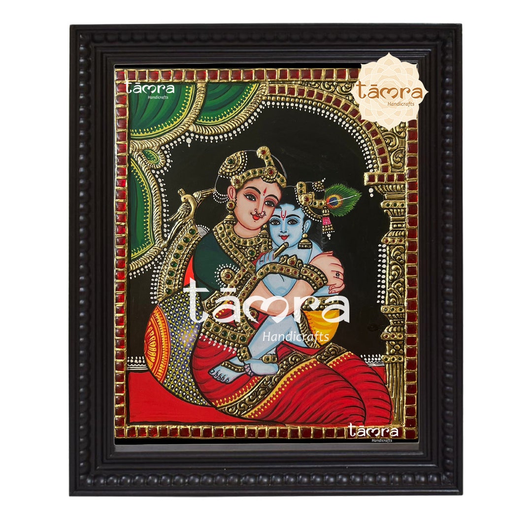 Yasodha Krishna Tanjore Painting - Yasodha Krishna, Yasodha Krishna Painting, Yasodha Krishna ...