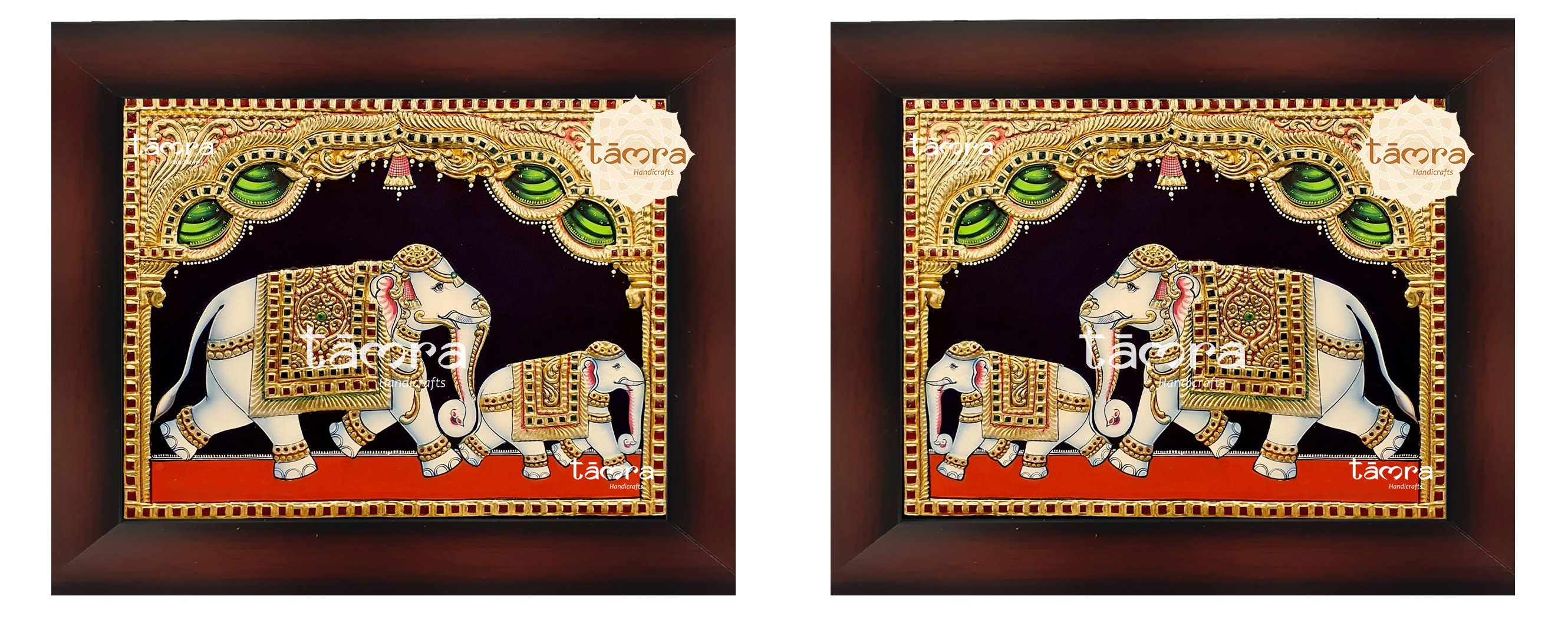 Tanjore Painting Elephant Family Painting Tanjore - Etsy