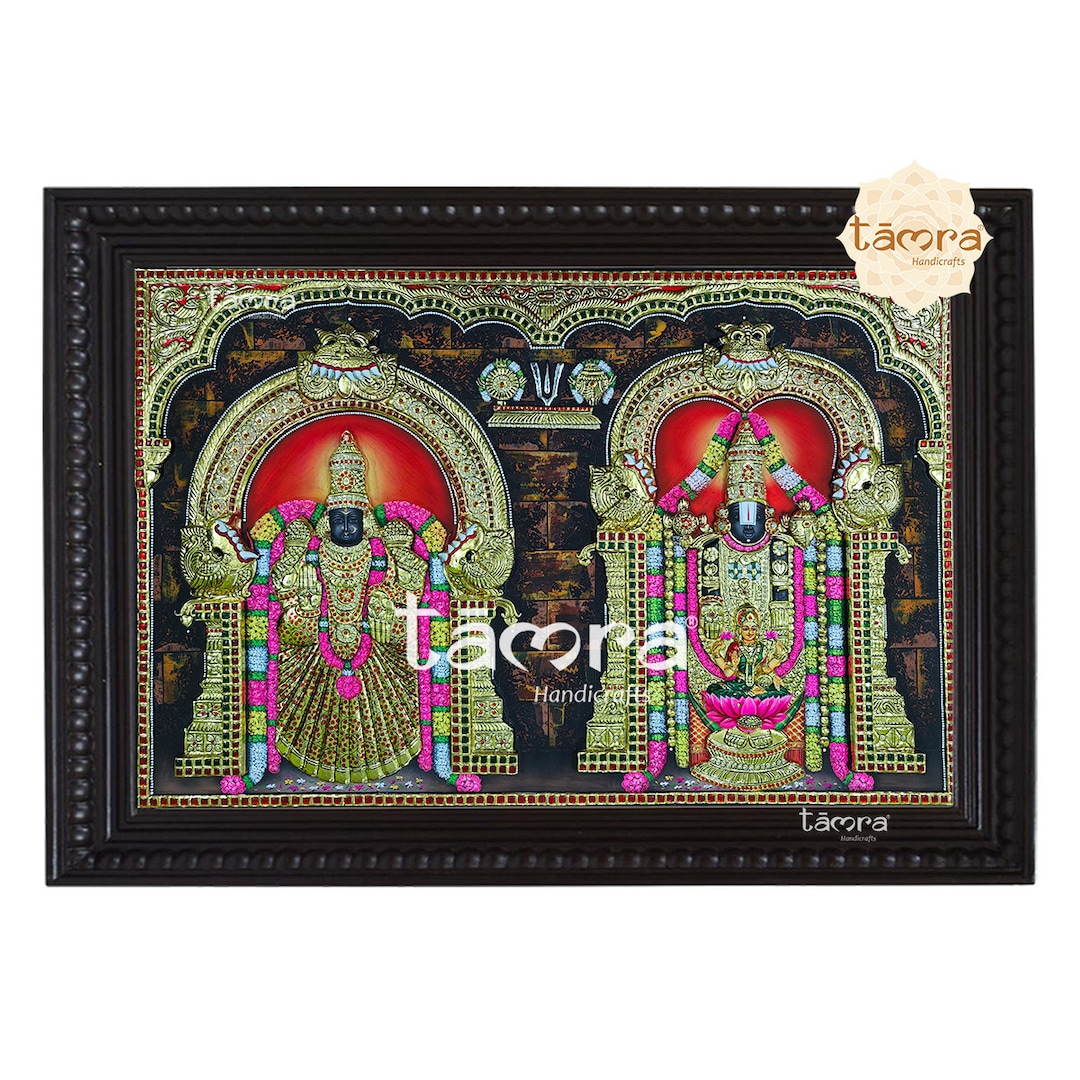 3D Balaji Padmavati Tanjore Painting - Balaji Padmavathi, Balaji ...
