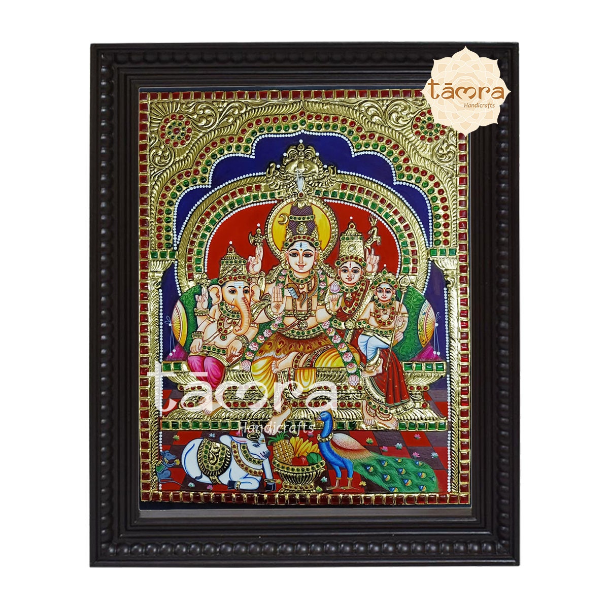 Divine Shiva Family Tanjore Painting Traditional Indian Art - Etsy