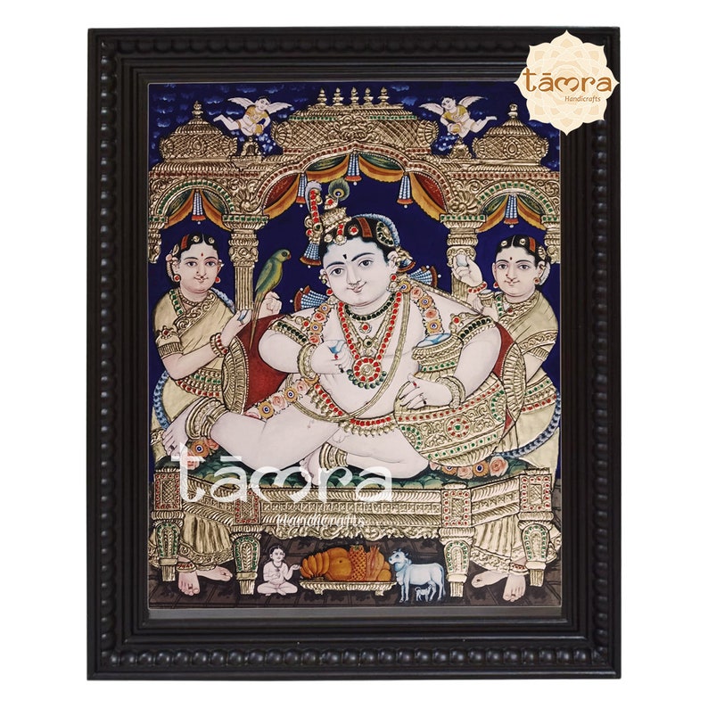 Krishna Photo Krishna Tanjore Painting Krishna With Rukmini - Etsy