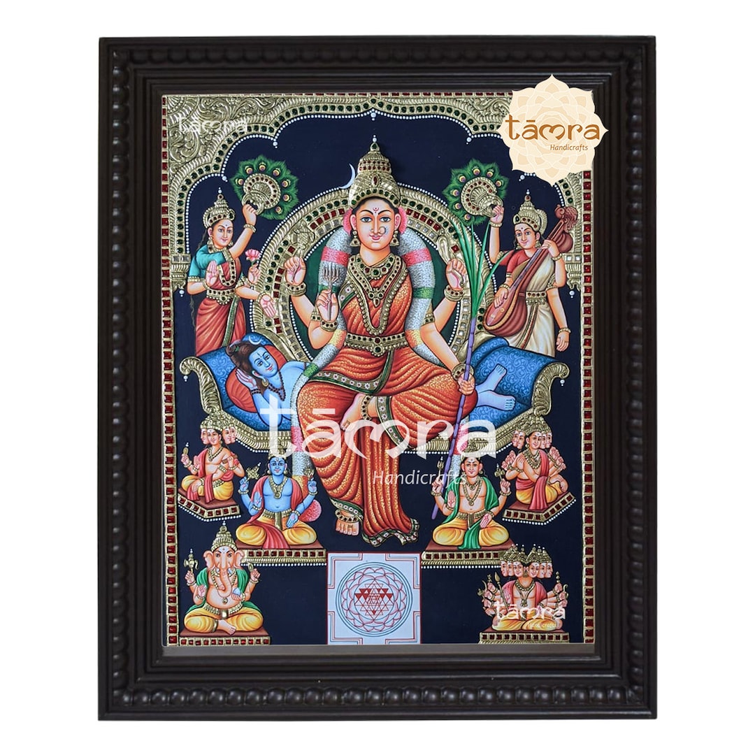 Tanjore Painting - Lalitha Devi, Tripura Sundari Painting, Raja ...