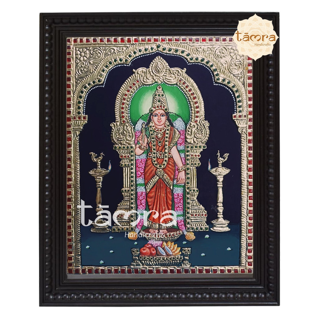 Tanjore Painting - Meenakshi Devi, Meenakshi Amman Painting, Meenakshi ...