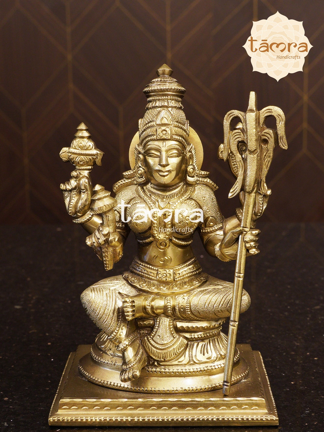 Handmade Panchaloha Lalitha Devi Idol: Hoysala Style Hindu Goddess ...
