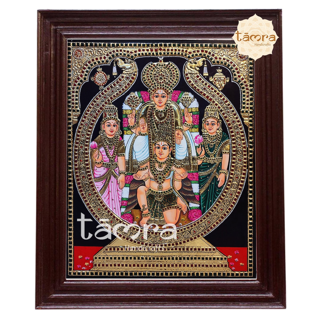 Tanjore Painting – Cheluvanarayana Swamy (lord Vishnu), Gold Leaf Art ...
