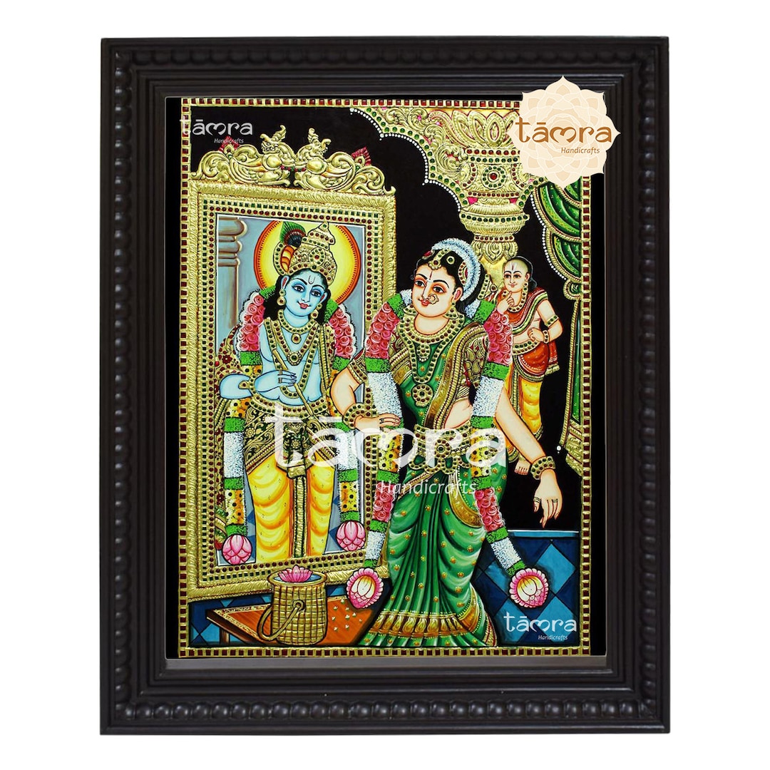 Buy Andal Rangamannar Photo, Tanjore Painting Andal Devi, Andal Devi ...