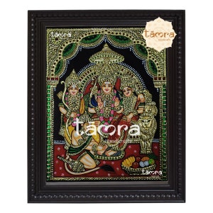 Tanjore Painting - Rama Family, Pure 22ct Gold Foil Thanjavur Painting ...