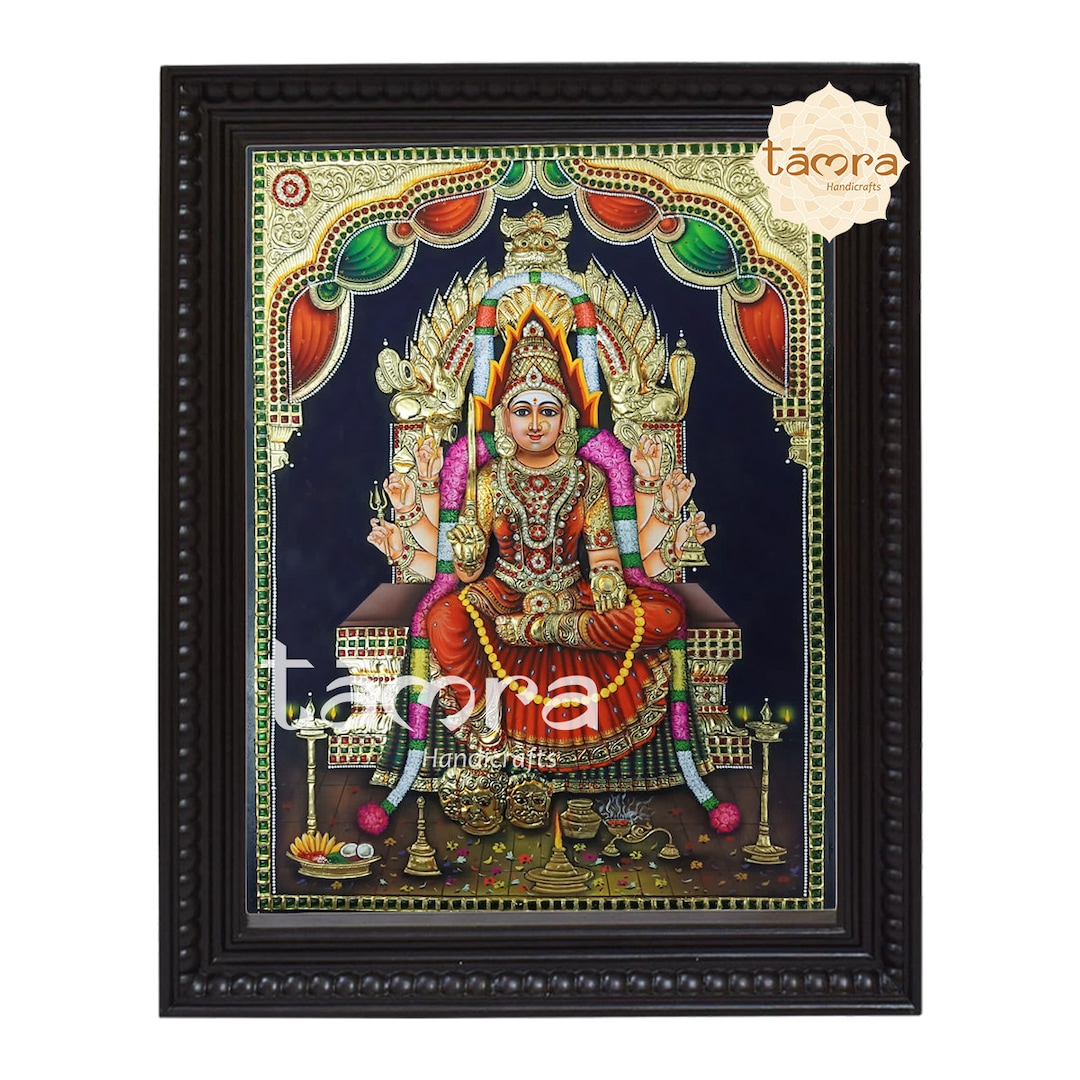 Gold Leaf Tanjore Painting – Mariamma, Hindu Goddess Art - Etsy
