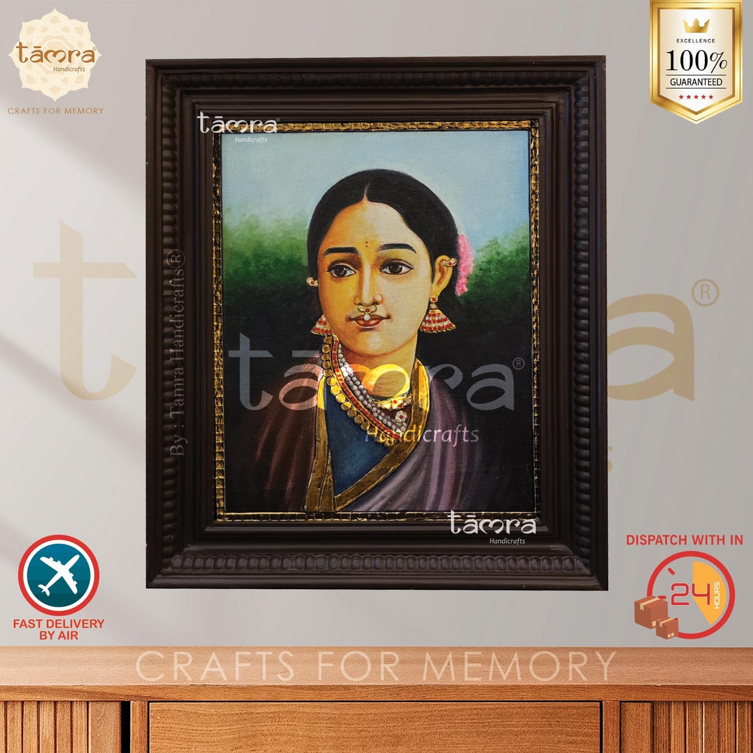 Raja Ravi Varma Radha Tanjore Painting – Indian Art With Gold Leaf ...