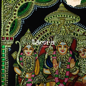 Tanjore Painting - Rama Family, Pure 22ct Gold Foil Thanjavur Painting ...