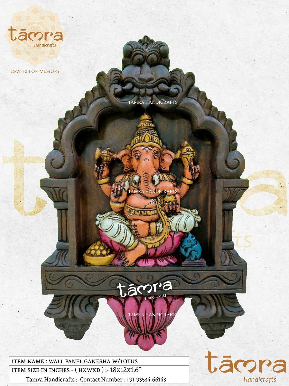 Hand Carved Ganesha Wall Decor, Indian Hardwood Ethnic Art - Etsy